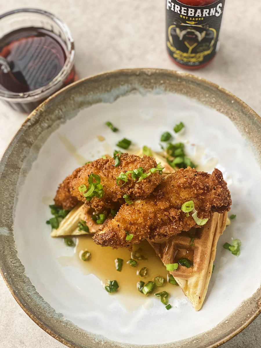 Chicken & Waffles Scorpion – Les sauces Firebarns